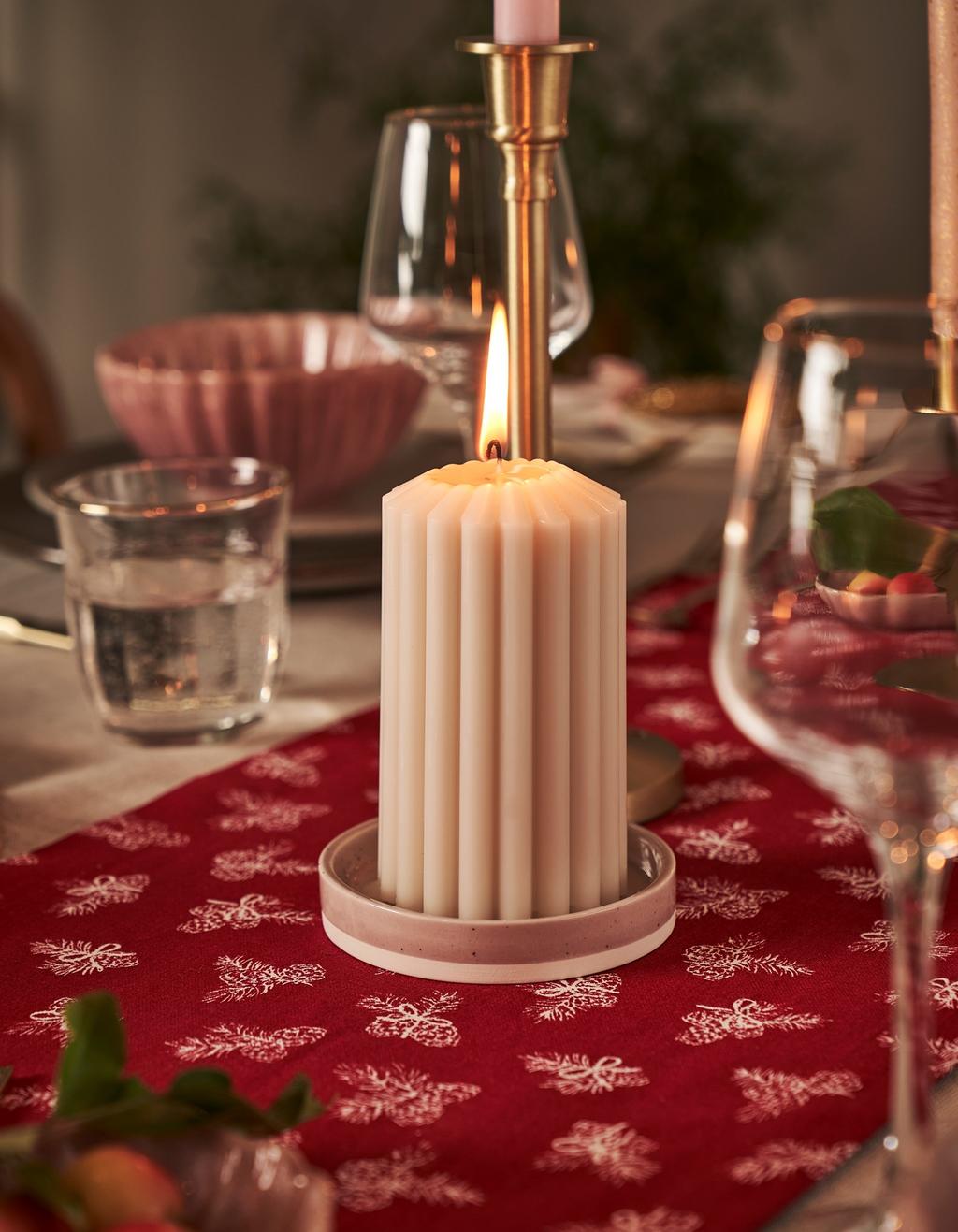 Pillar candle 10 cm | Paraffin. 5.7 x 10 cm. | Sea Blue