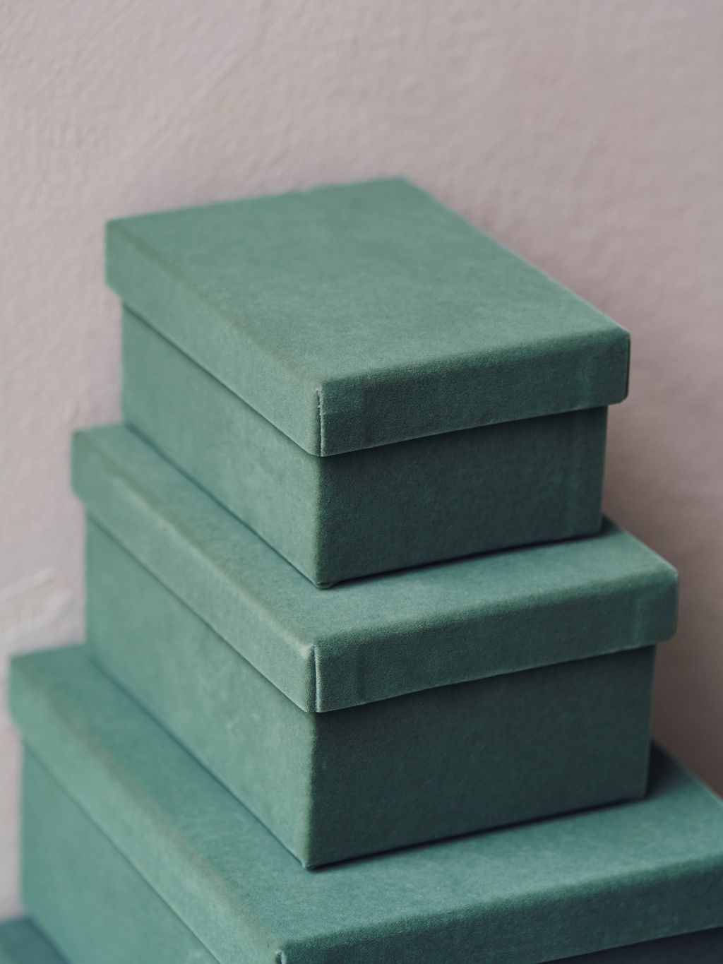 Samtbox | Papier. 15 x 11 x 7 cm. | Moss Green