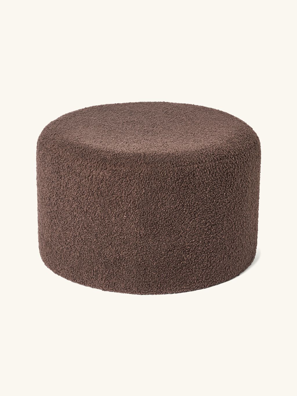Pouffe with teddy fabric | Polyester. 30 x 50 cm. | Dark Brown