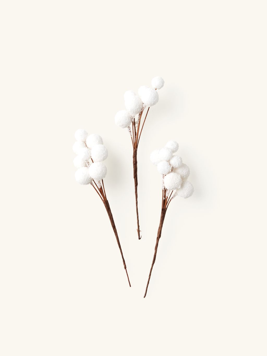 Baies décoratives | Mousse/fil de fer. Ø1,5cm. 9 g. | White