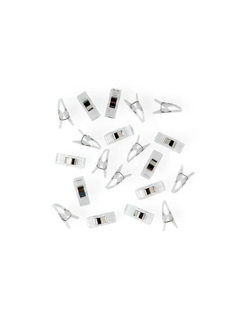 Klemmer | Polystyren/stål. 20 stk. | Clear