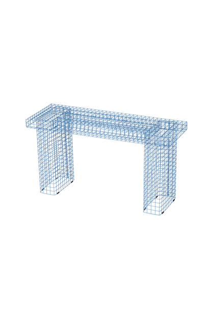 WIRE BENCH | Metal. 90 x 31.5 x 50 cm. | Smokey Blue | Kalager Design