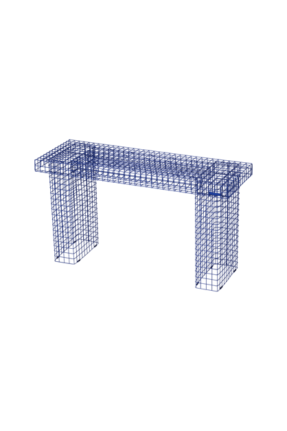 Banc WIRE BENCH | Métal. 90 x 31,5 x 50 cm. | Navy | Kalager Design