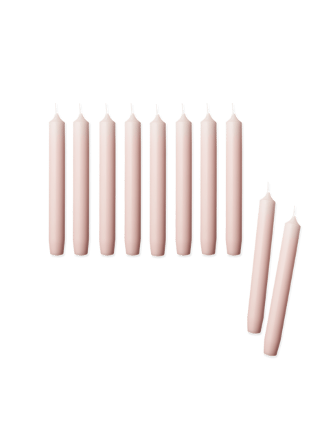 Taper candles 19 cm 10 pcs | Paraffin. Ø2,2 x 19 cm. 10 pcs. | Dusty Rose