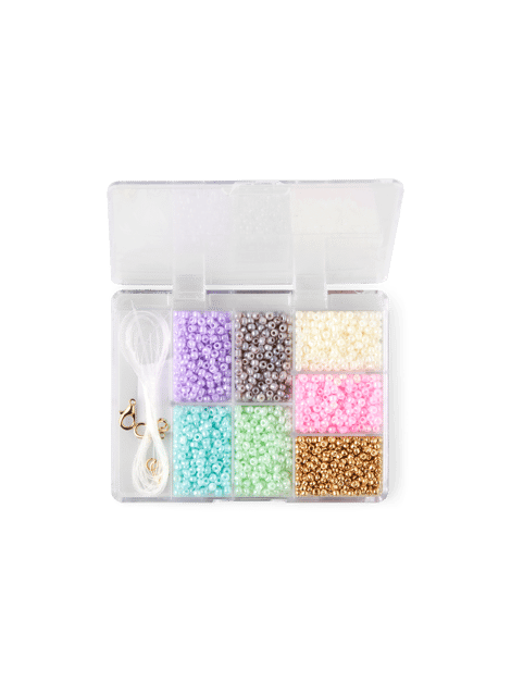 Perlen-Set | Glas/Nylon/Eisen. 7 Farben. | Multi