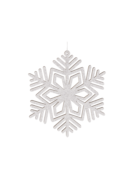 Ripustettava lumihiutale Ø18 | Poppeli puu. Ø18 cm. | Silver