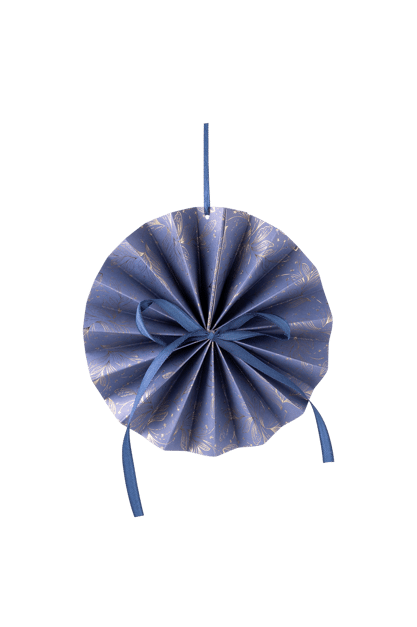 Hanging rosette | Paper. Ø15 cm. | Navy, Gold