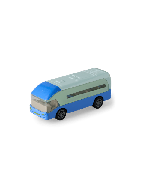 Bus à friction | 8,5 x 3,5 cm. | Misty Blue, Green