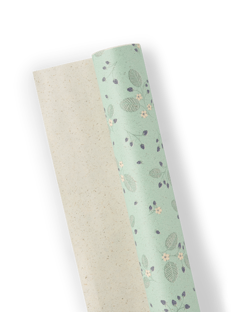 Wrapping paper with pattern | 70 cm x 3 m. | Dusty Green