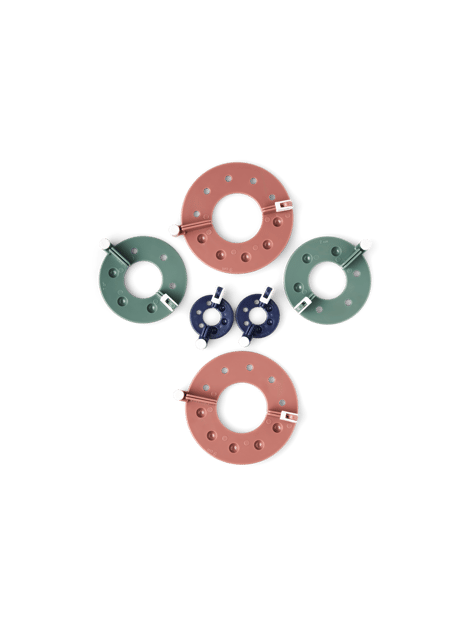 Kit à pompons | Plastique. 3,5/7/9 cm. 3 pcs. | Multi