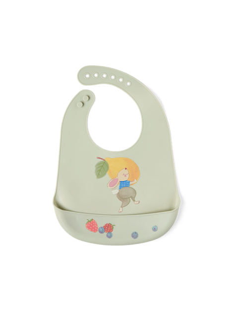 Food bib | Silicone. 31 x 23 cm. | Olive Green