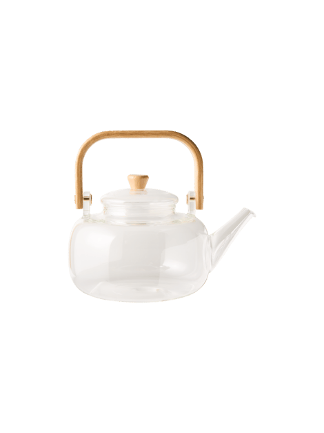 Teapot 1 l | Glass/bamboo. | Clear