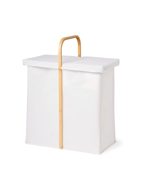Vasketøjskurv med to rum | 55 x 30 x 54 cm. | Off White