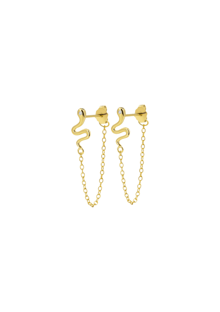 Simple Snake Strings | 925 sterlingsølv / 18 karat forgylt. 4 cm. 2 stk ...